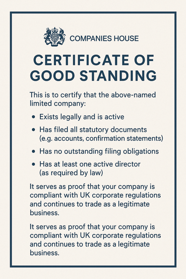 Certificate of Good Standing | Edward Young Notaries & Lawyers